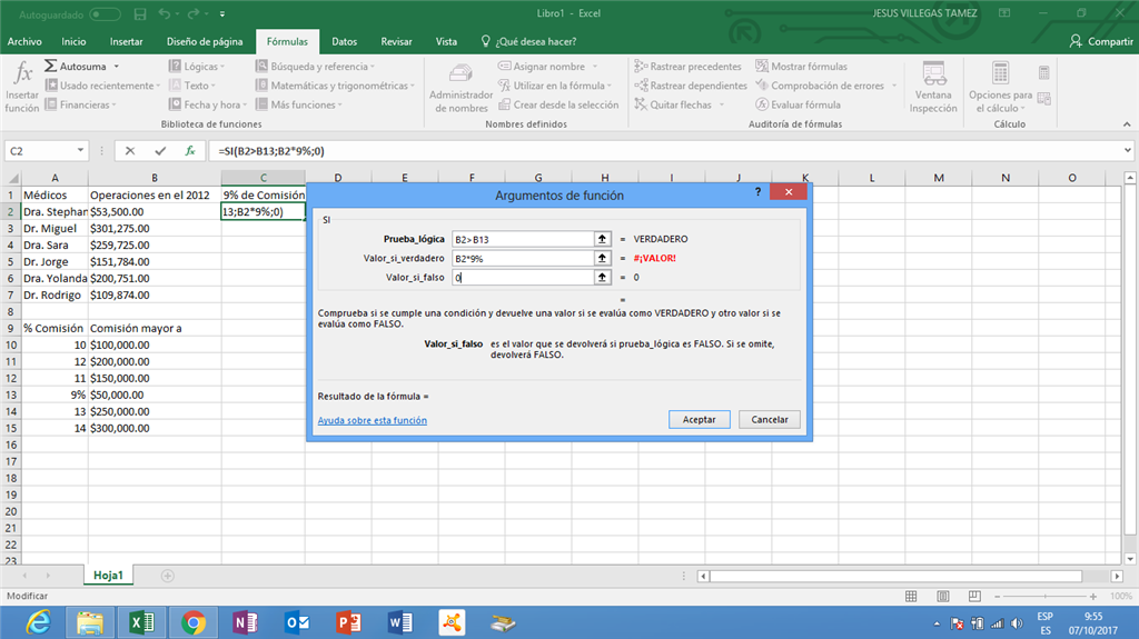 Office 365 » Problemas con el uso de la formula “SI” en Excel ... Office 365 » Problemas con el uso de la formula “SI” en Excel ...