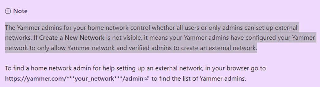 In Yammer I Do Not See The Add External Network Option I Have Admin Microsoft Community