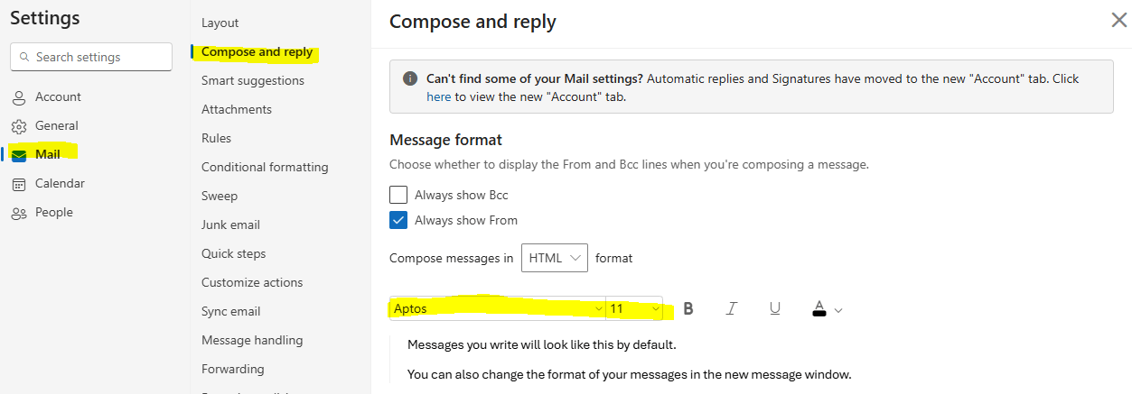My Outlook font keep changing back to Arial 10 after restarting laptop ... My Outlook font keep changing back to Arial 10 after restarting laptop ...