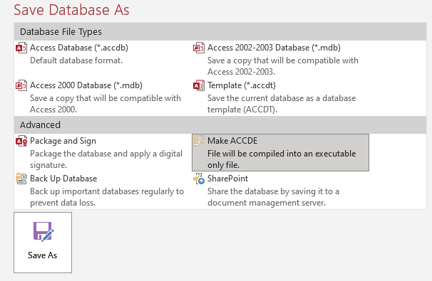 Access 2019 Save As Accde Fails Microsoft Community