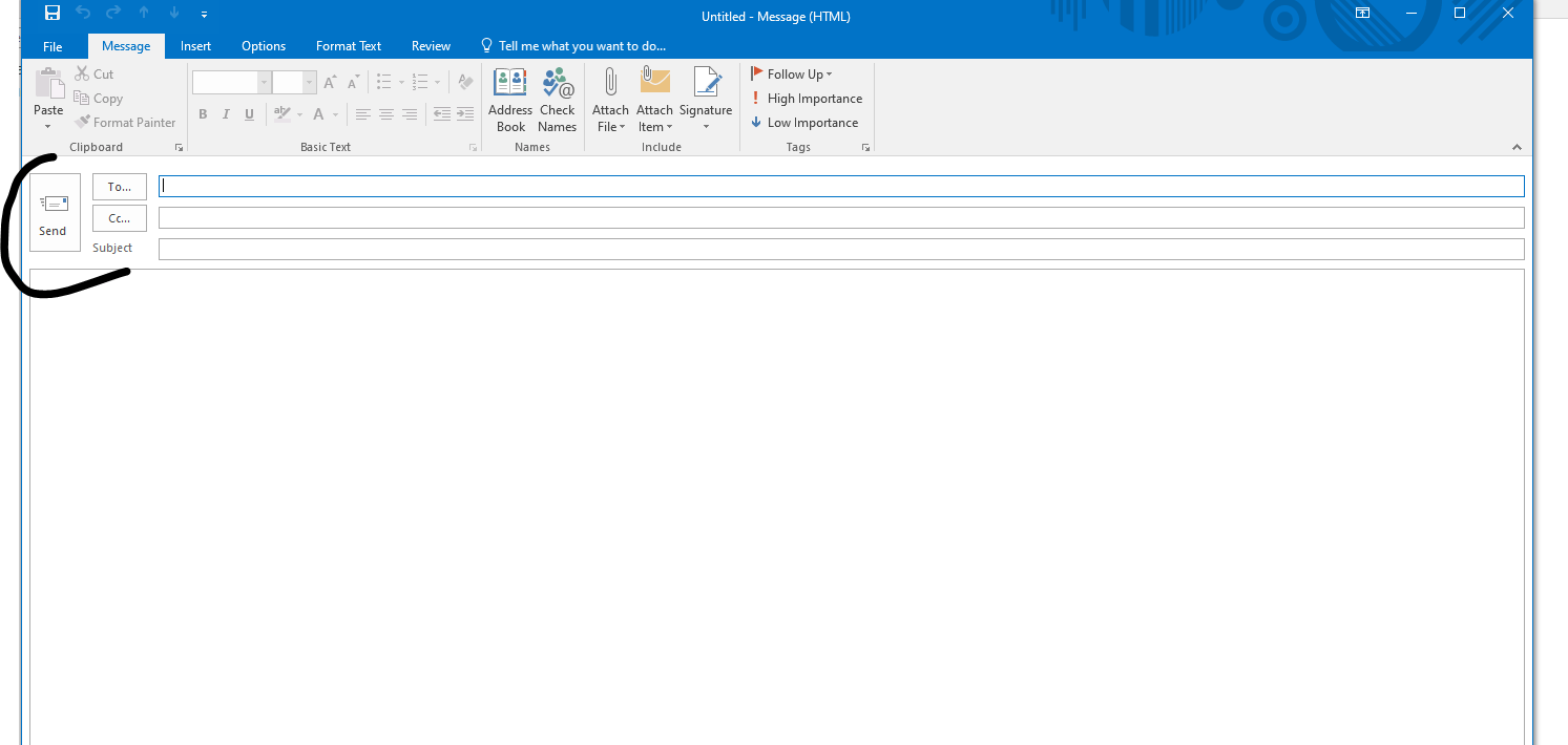Send Button Moved To Top Of Email Microsoft Community