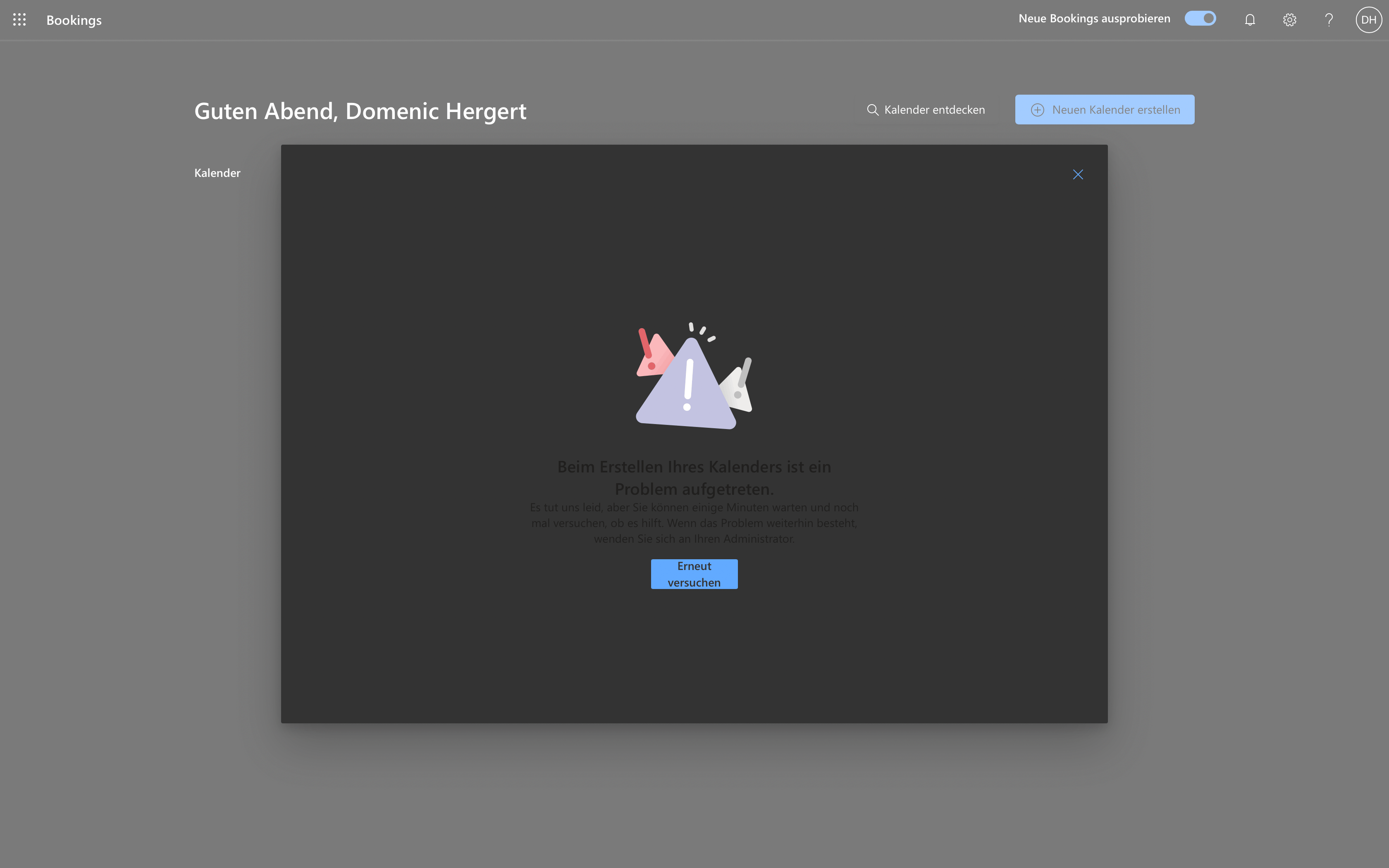 Error In Bookings Microsoft Community