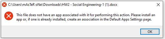 How To Fix This File Does Not Have An App Associated With It For