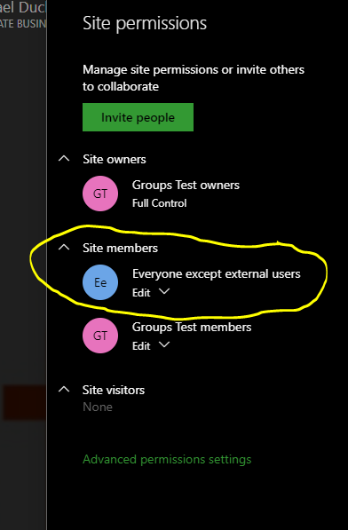 Sharepoint Online Missing Everyone Except External Users Microsoft Community