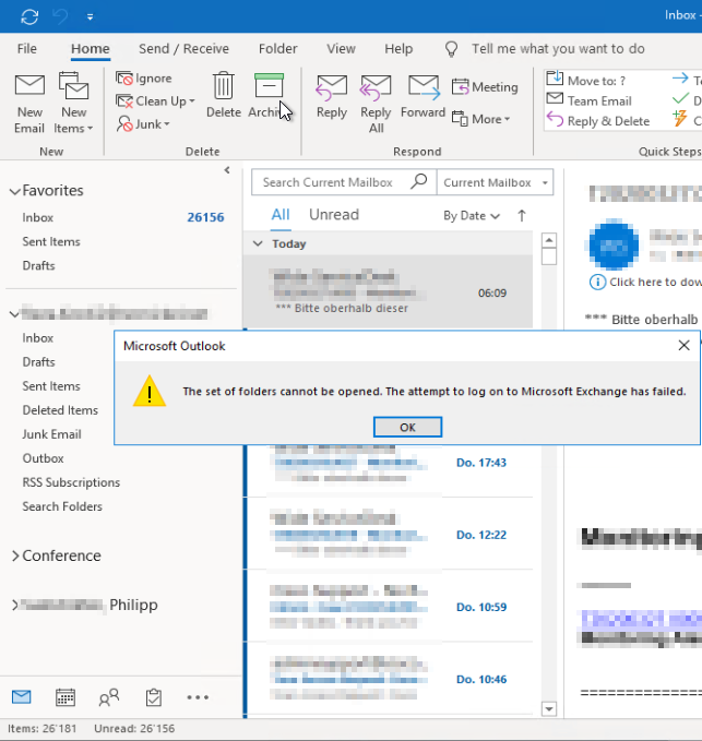 Outlook cannot access shared mailbox - Outlook cannot access shared mailbox -