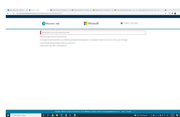 Onvue Check In Can Not Be Started At This Time Training Certification And Program Support