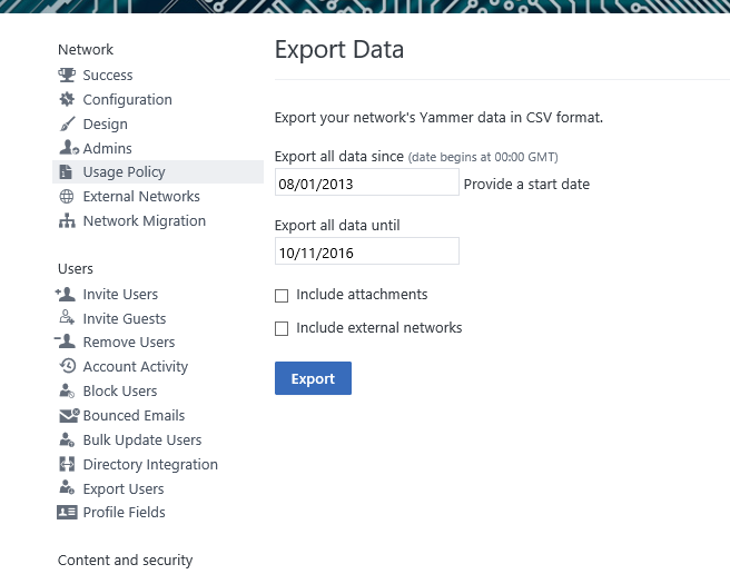 Export Yammer Posts Microsoft Community