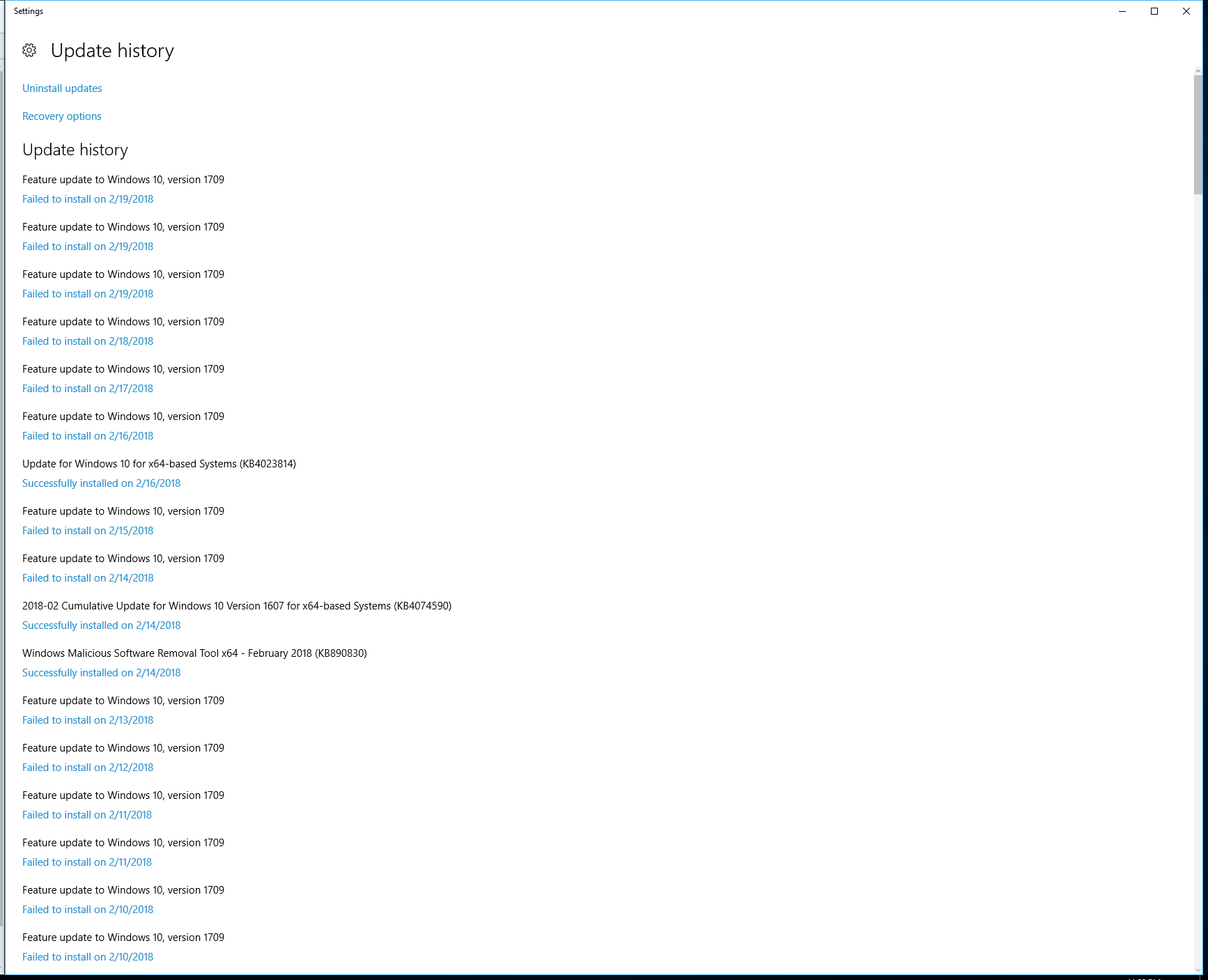 Windows 10 Version 1709 update fails consistently - Microsoft Community Windows 10 Version 1709 update fails consistently - Microsoft Community
