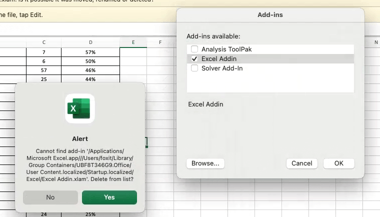 How To Uninstall A Vba Add In Xlam File For Microsoft Excel Of Mac Microsoft Community