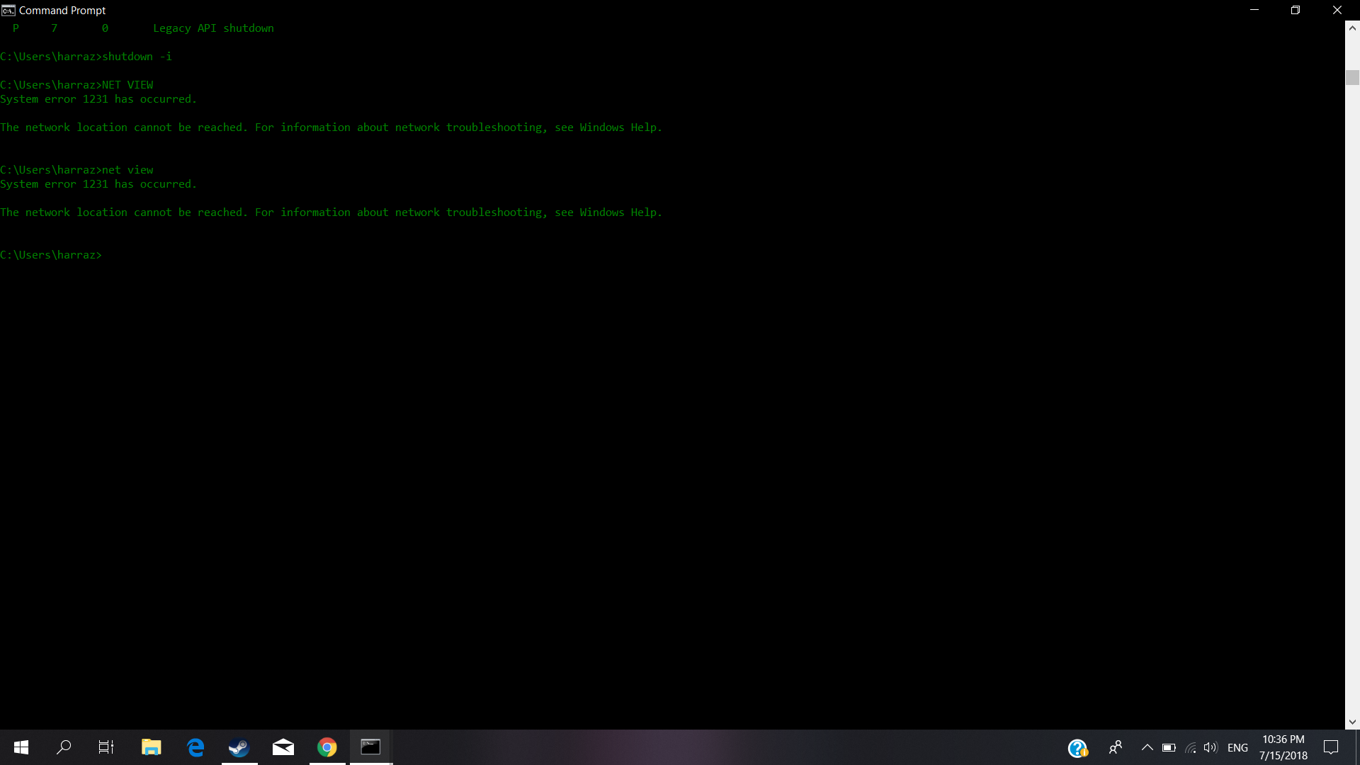 COMMAND PROMPT ERROR 1231 (WINDOWS 10)....NEED HELP - Microsoft Community COMMAND PROMPT ERROR 1231 (WINDOWS 10)....NEED HELP - Microsoft Community
