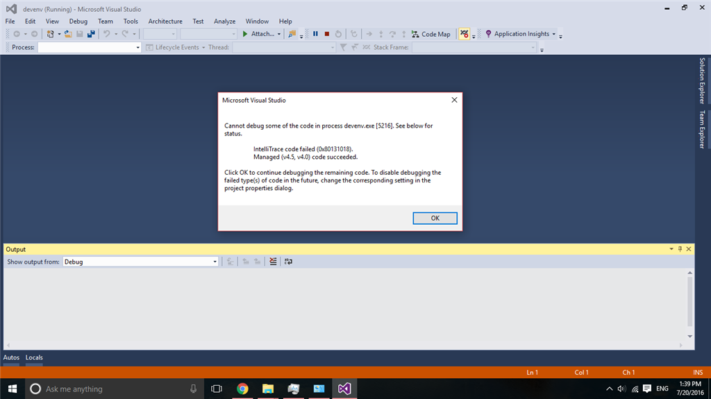 An Unhandled Microsofr Framework Exception Occured In Devenv Exe Microsoft Community
