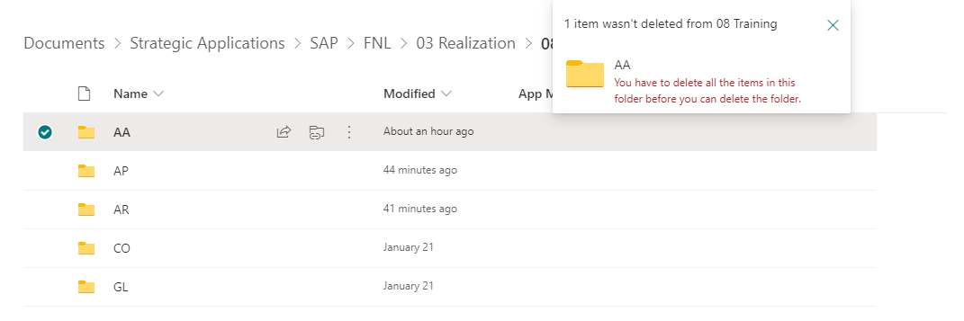 Unable to delete empty folder on Sharepoint - Microsoft Community Unable to delete empty folder on Sharepoint - Microsoft Community