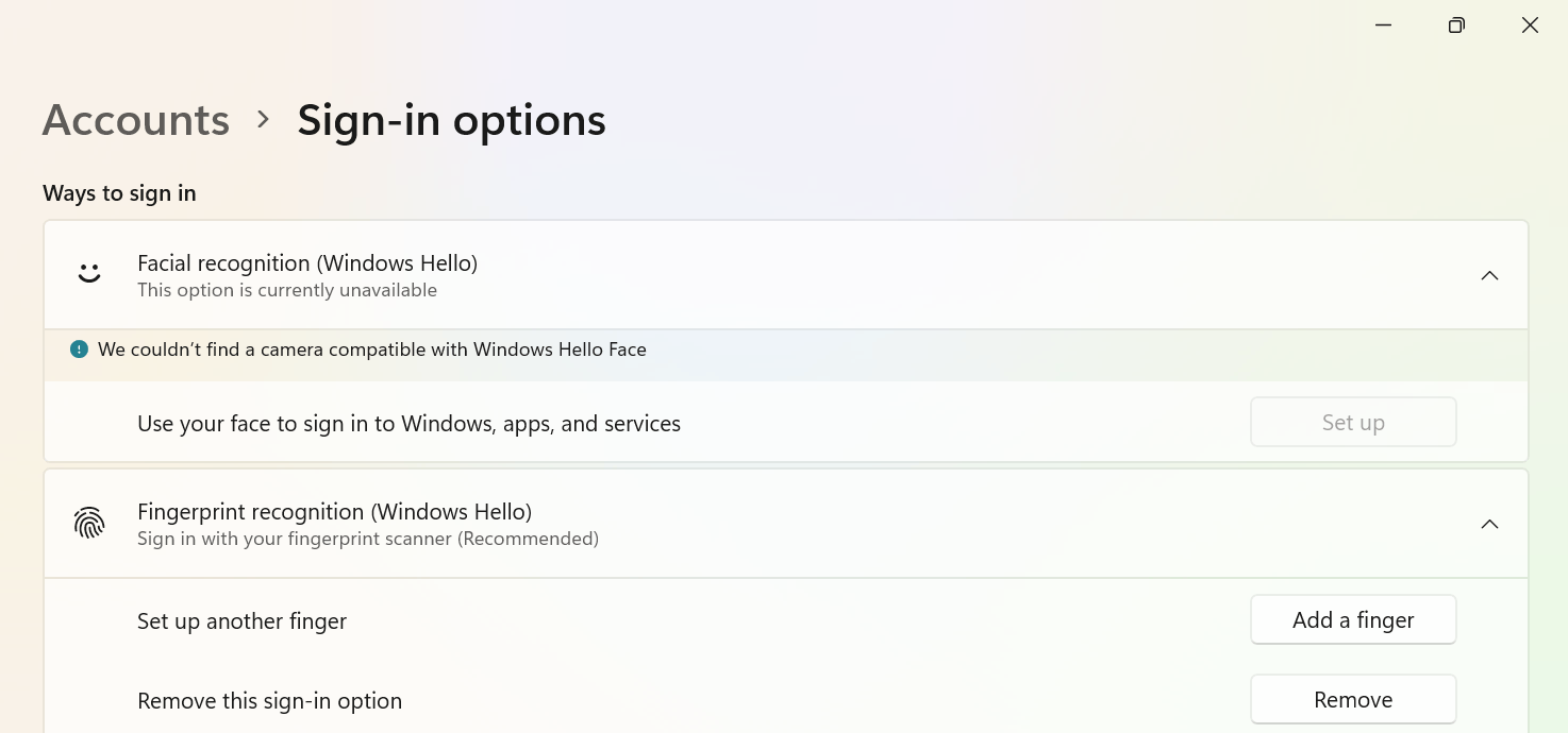 Windows Hello Facial Recognition Not Working Microsoft Community