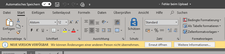 Sharepoint OneDrive and Excel: Upload Failed + New Version Available ... Sharepoint OneDrive and Excel: Upload Failed + New Version Available ...