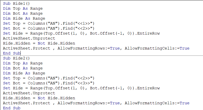 Macro VBA Toggle button to Hide/Unhide multiple rows based on a value ... Macro VBA Toggle button to Hide/Unhide multiple rows based on a value ...