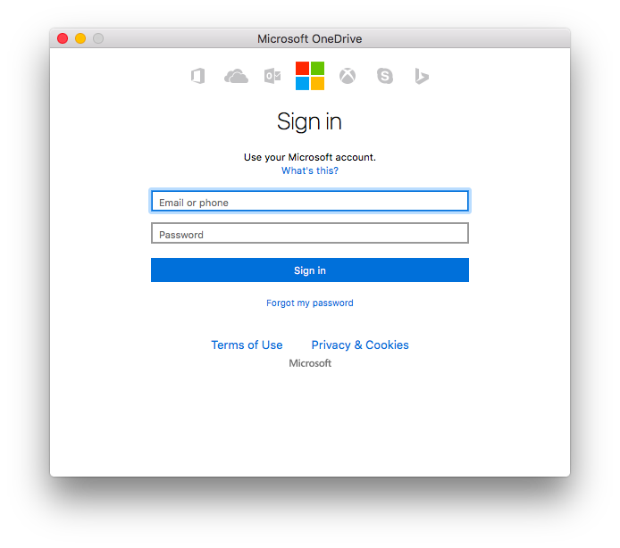 Onedrive sign in store