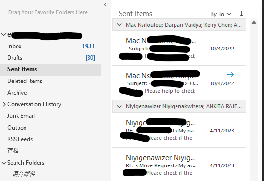 Sorting In Sent Mail Folder Outlook 365 On The Web Microsoft Community