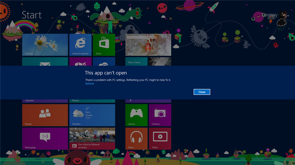 Theres Problem With Pc Settingsrefreshing Pc Might Fix It Windows Microsoft Community