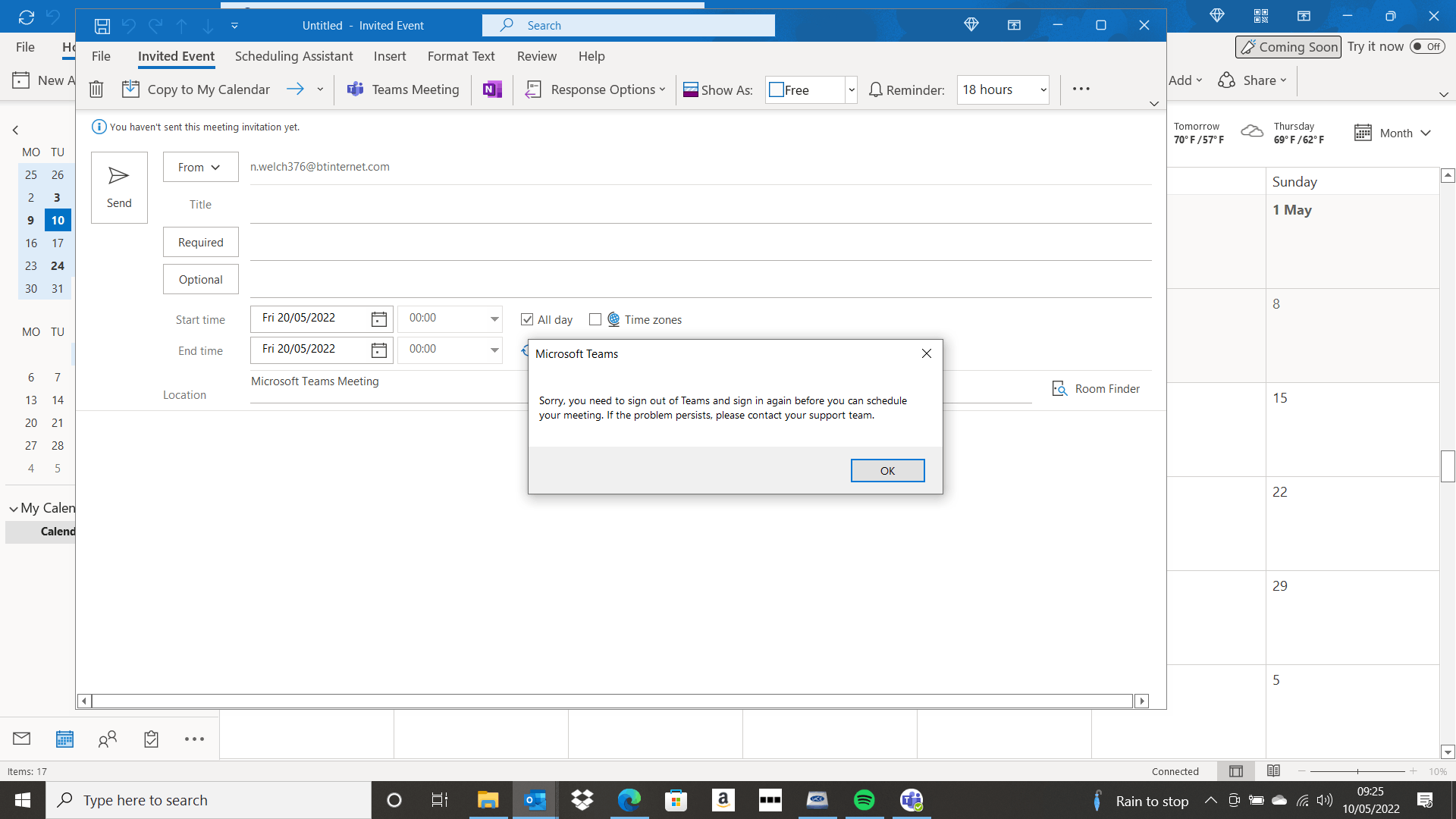 Issue with Microsoft teams - unable to schedule meeting in outlook ... Issue with Microsoft teams - unable to schedule meeting in outlook ...