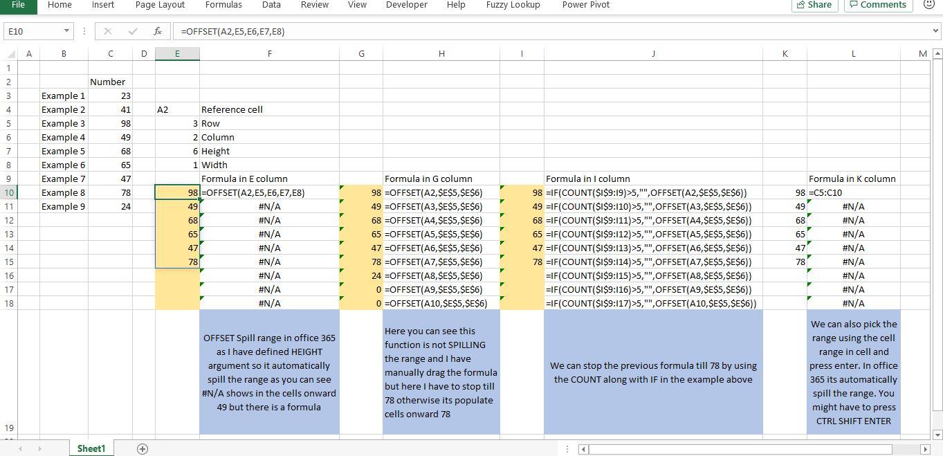 Offset Array Formula Not Returning Multiple Values Microsoft Community