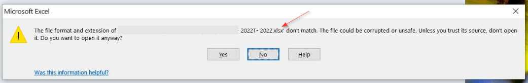 Excel Error Opening Xls Files In Newer Xslx Excel Version Microsoft Community