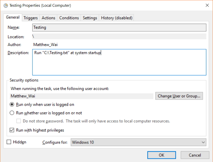 Task Scheduler Cannot Run Files At System Startup Is There A Bug Microsoft Community
