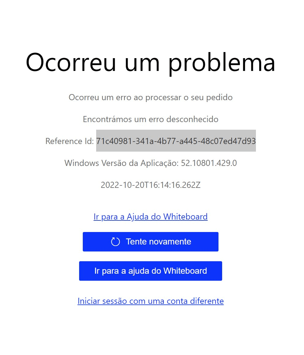 Unknown Error Microsoft Whiteboard Microsoft Community
