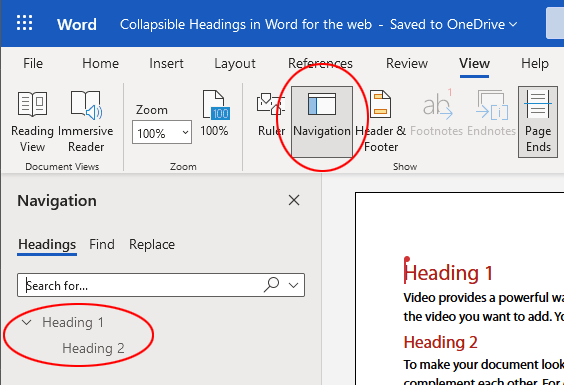 No Collapsible Headings in Word in Browser? - Microsoft Community No Collapsible Headings in Word in Browser? - Microsoft Community