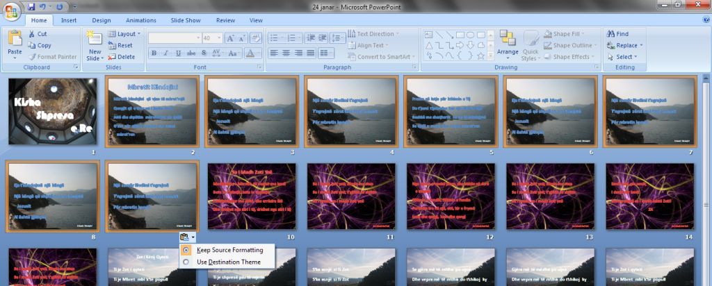 Keep Source Formatting Paste Option Missing On Powerpoint 2007 Microsoft Community