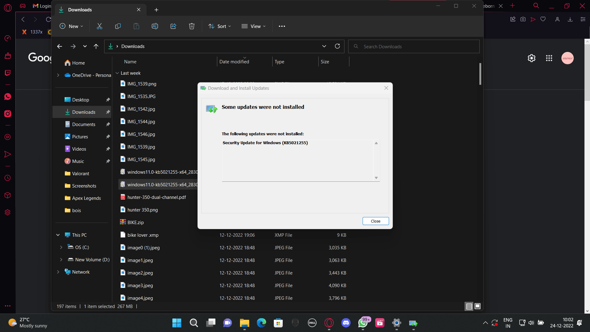 I am unable to install cumulative windows update for Windows 11 ... I am unable to install cumulative windows update for Windows 11 ...