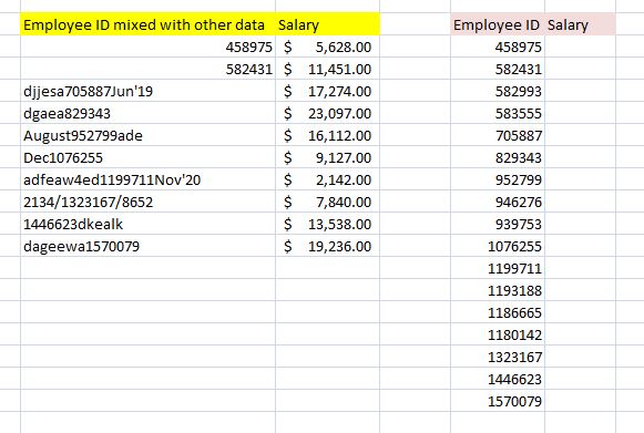 Excel Formula To Pull Data Using Partial Numeric Value Microsoft Community
