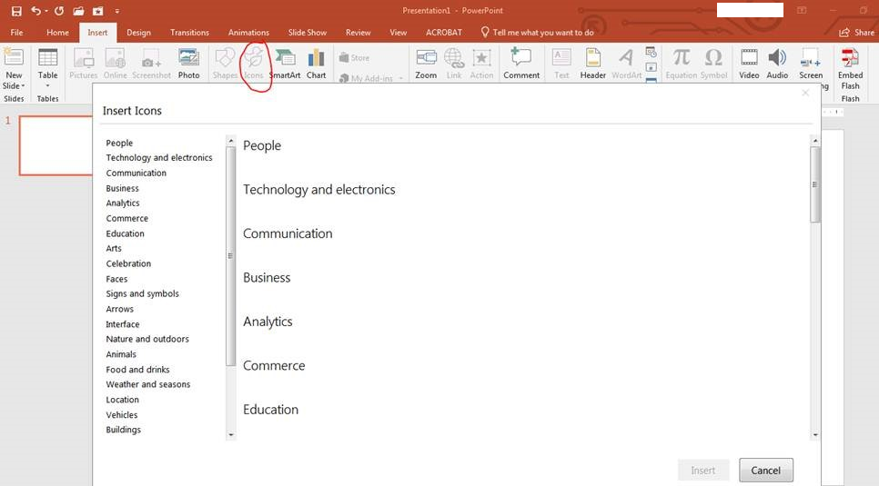Powerpoint: Cannot Insert icons - Microsoft Community Powerpoint: Cannot Insert icons - Microsoft Community