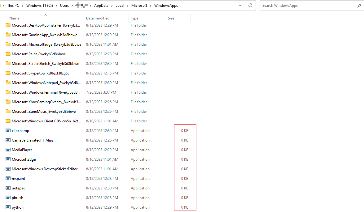 Windowsapps Folder Contains Files With Wrong Size Information Leading Microsoft Community
