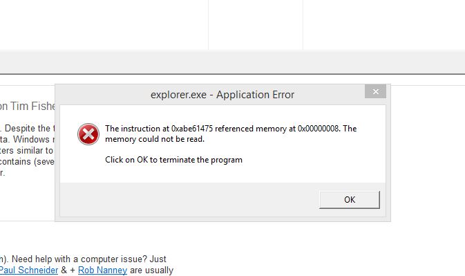 Faulting Application Name Explorer Exe Version 6 3 9600 17415 Time Microsoft Community
