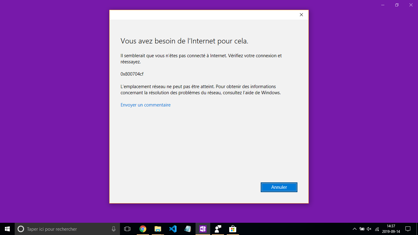 Connection Impossible Au Compte Microsoft Et Touts Les Autre Communauté Microsoft