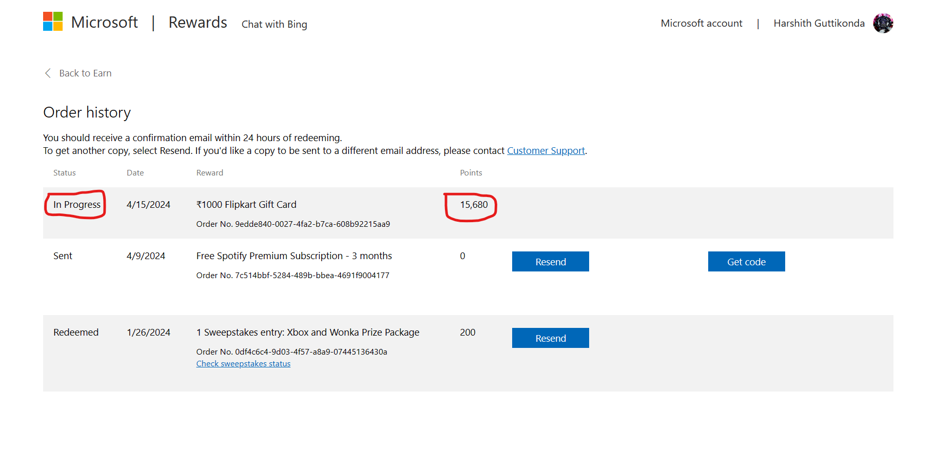 Microsoft Rewards Stuck In Progress Microsoft Community