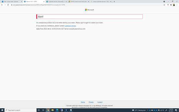Onvue Check In Can Not Be Started At This Time Training Certification And Program Support