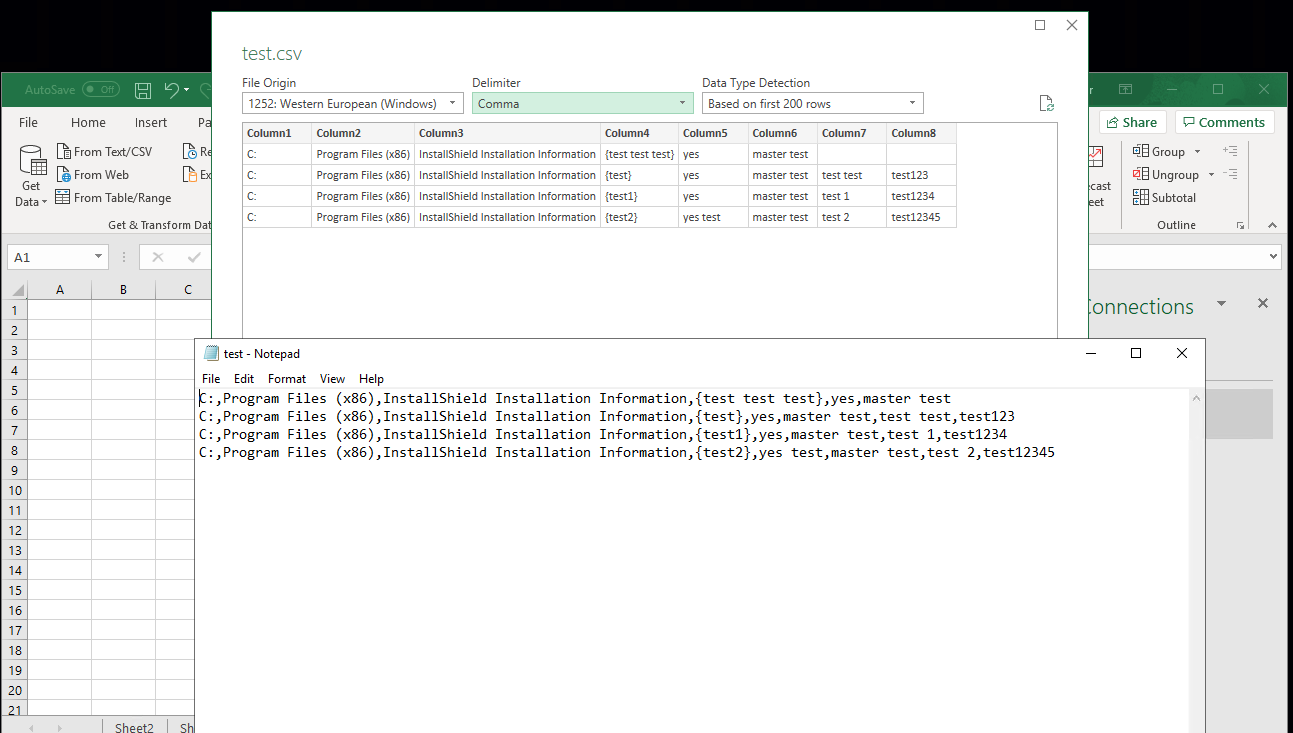 Excel Data Import From Text Csv Is Incorrectly Truncating Columns Microsoft Community