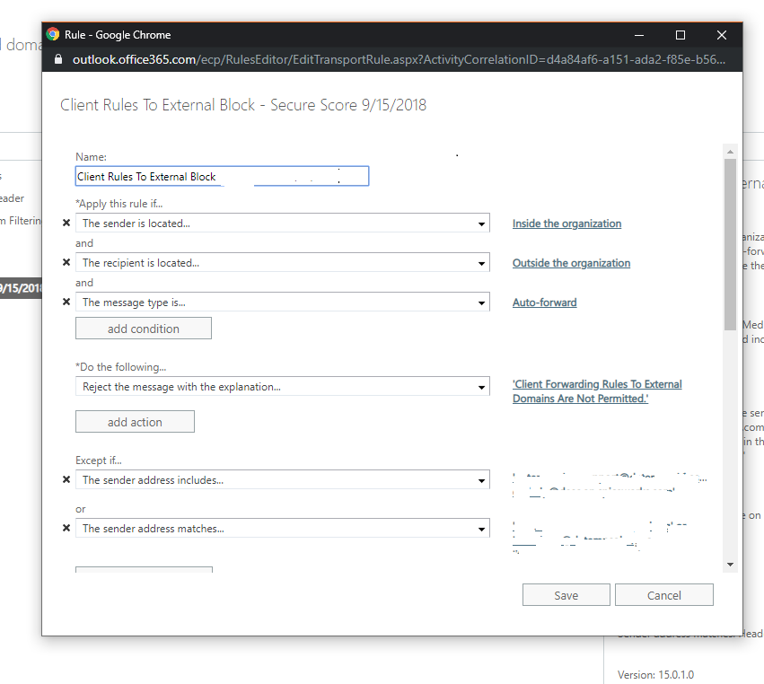 Disable External Forwarding Rule Microsoft Community