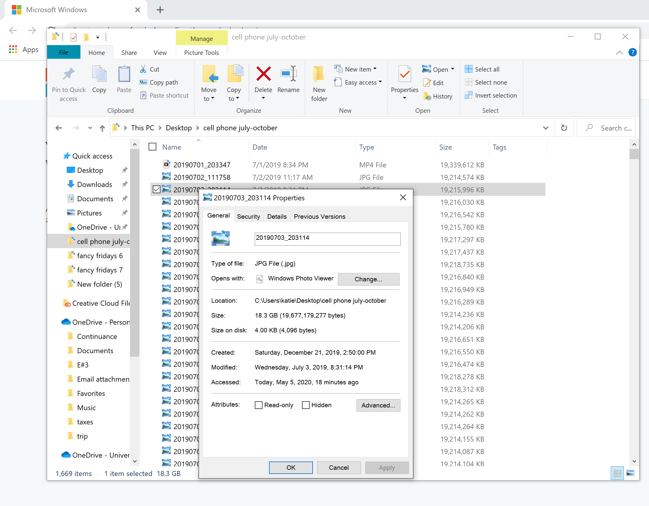 Files From Phone Show Incorrect File Size 18gb Although Size On Microsoft Community