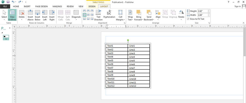 Publisher 2013: Tables: Distribute rows/columns evenly; set row height ... Publisher 2013: Tables: Distribute rows/columns evenly; set row height ...