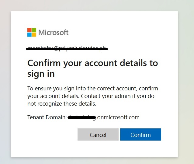 Account Confirmation Message For Federated Domain Users While Idp Microsoft Community
