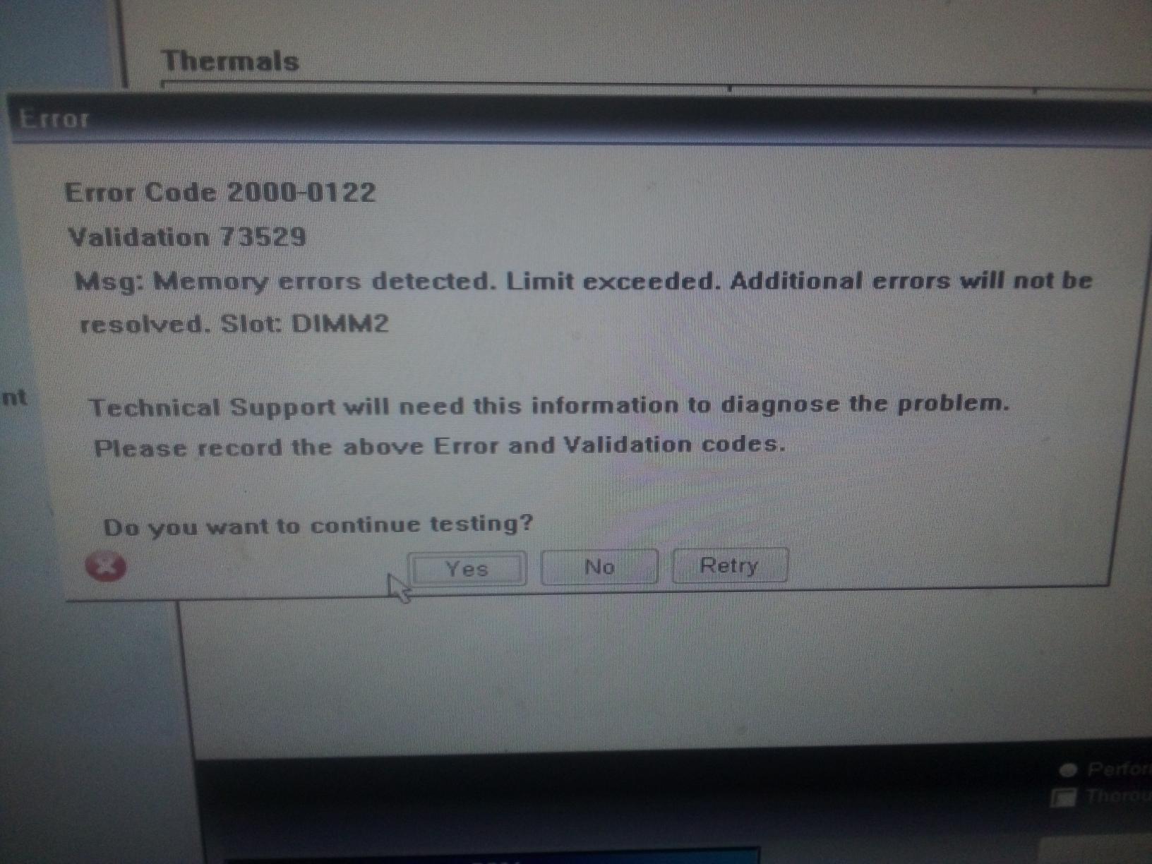 Error Memory Errors Detected Limit Exceeded Microsoft Community