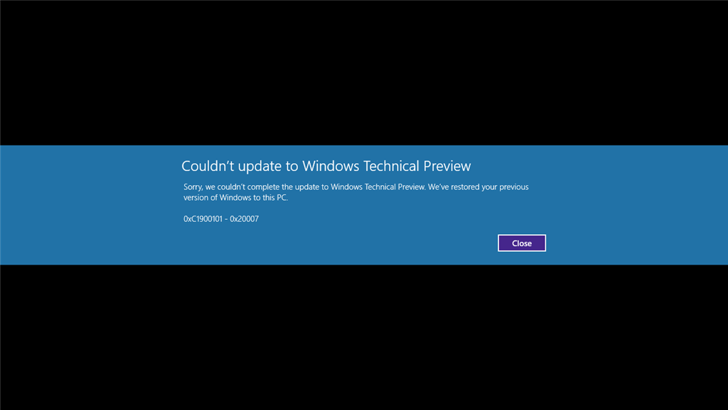 Error while updating windows 10 preview edition - Microsoft Community Error while updating windows 10 preview edition - Microsoft Community