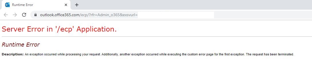 Server Error In Ecp Application I Am Not Able To Microsoft Community