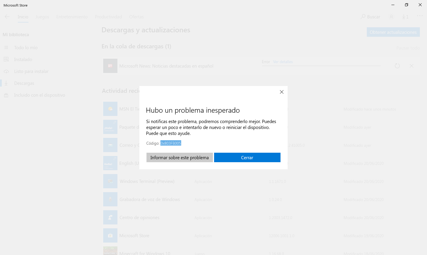 Error al descargar una app en microsoft store - Microsoft Community Error al descargar una app en microsoft store - Microsoft Community