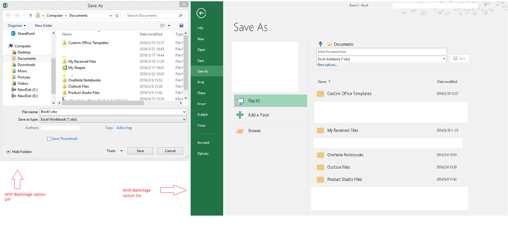 How To Remove Onedrive From Excel 2016 Save As Options Microsoft