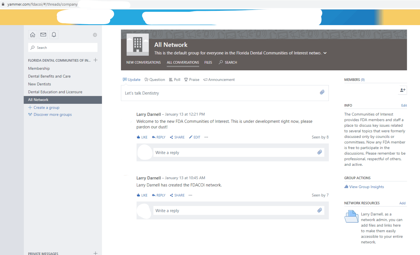 Yammer Internal Network And External Network Problems Microsoft Community