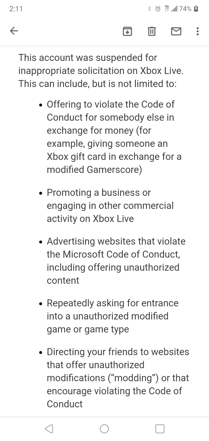 Xbox live code of conduct store