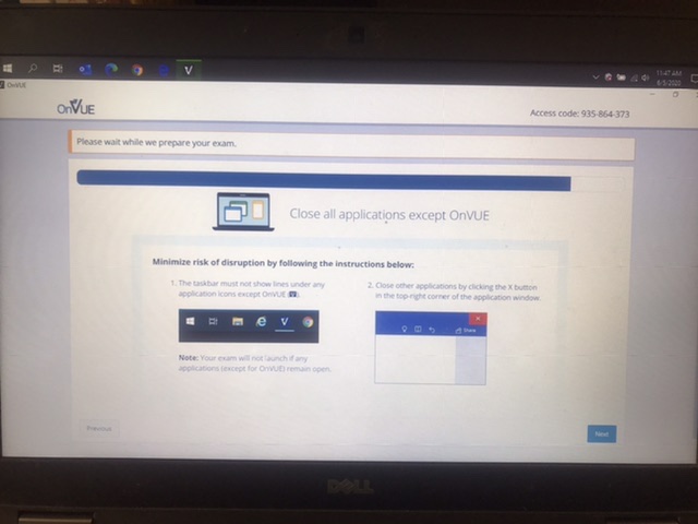 Pearson Vue Onvue Screen Was Stuck At Please Wait While We Prepare